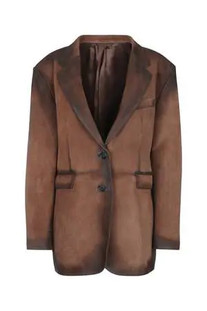 Acne Studios Distressed Leather Blazer - Multicolor