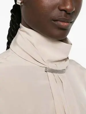 Brunello Cucinelli Silk Crêpe De Chine Blouse With Monili Thread Detail - Multicolor