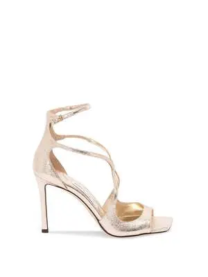 JIMMY CHOO Azia 95 Metallic Leather Sandals - Multicolor