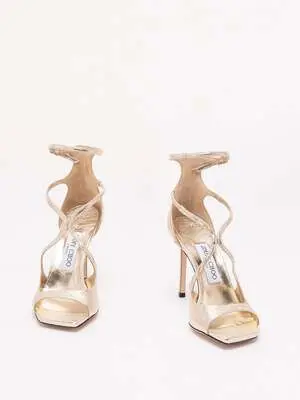 JIMMY CHOO Azia 95 Metallic Leather Sandals - Multicolor
