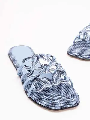 Loewe Petal Anagram" Embroidery Slides - Multicolor