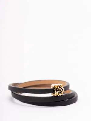 Loewe Anagram Bombe Twist Leather Bracelet