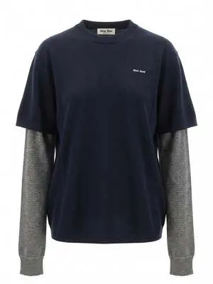 Miu Miu Sweater With Jersey Sleeves