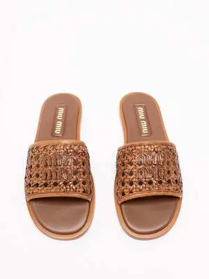 Miu Miu Woven Slide Sandals