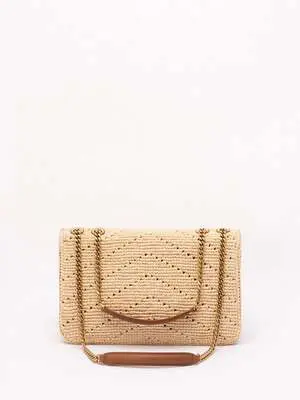 Saint Laurent Loulou Medium Raffia Bag