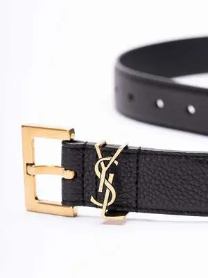 Saint Laurent Cassandre Belt With Square Buckle - Multicolor