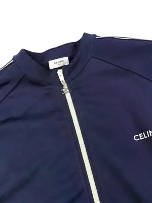 Celine Navy Logo Embroidered Jacket