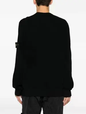 Stone Island Logo Patch Ribbed-trim Sweater