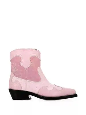GANNI Panelled Western Ankle Boots