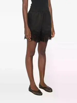Ermanno Scervino Lace-trimmed Linen Shorts