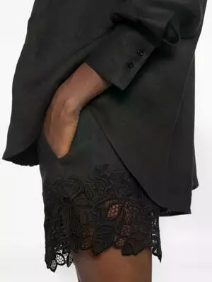 Ermanno Scervino Lace-trimmed Linen Shorts