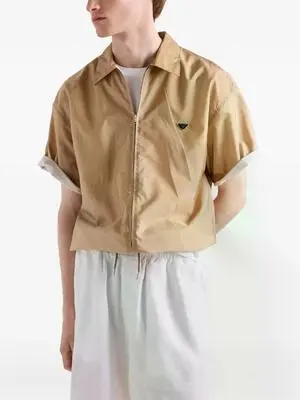 Prada Short-sleeved Re-nylon Zipper Shirt