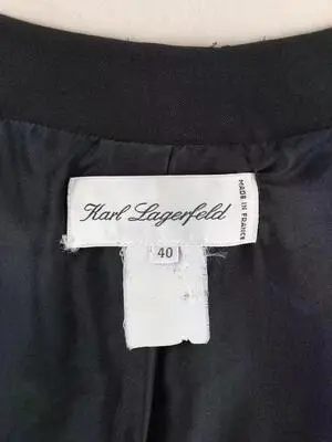 Karl Lagerfeld Embellished Flower-button Sheer-hem Jacket