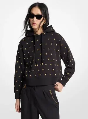 Michael Kors Dome Studded Cropped Hoodie