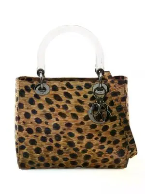 Dior 2000s Lady Leopard Print Handbag - Neutrals