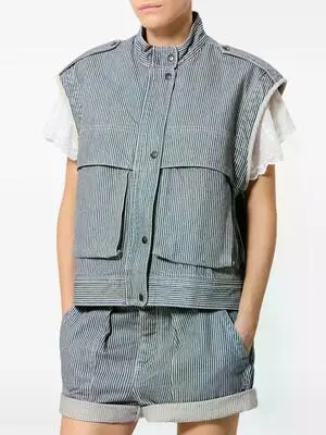 MARANT ETOILE Edany Pinstripe Jacket - Blue
