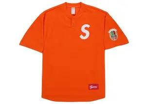 Supreme Milan Shop S Logo Baseball Henley - Orange