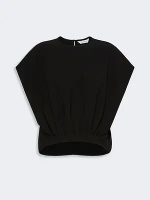 Max Mara Boxy Blouse In Compact Cady - Black
