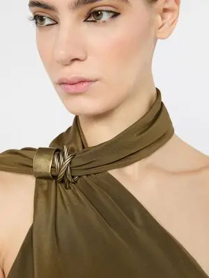 Max Mara Silk Crepe De Chine One-shoulder Dress