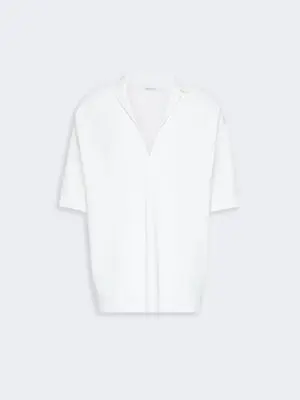 Max Mara Long Viscose Crepe Polo Sweater
