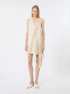 Max Mara Fringed Twill Mini Dress