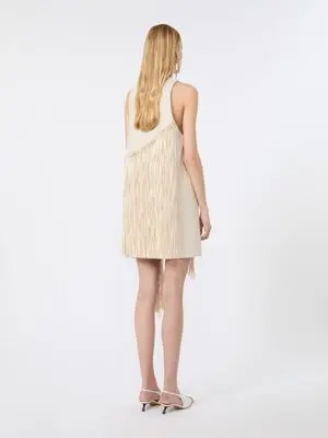 Max Mara Fringed Twill Mini Dress