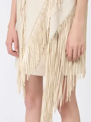 Max Mara Fringed Twill Mini Dress