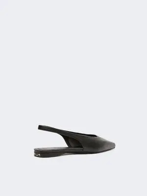 Max Mara Nappa Leather Flat Slingbacks