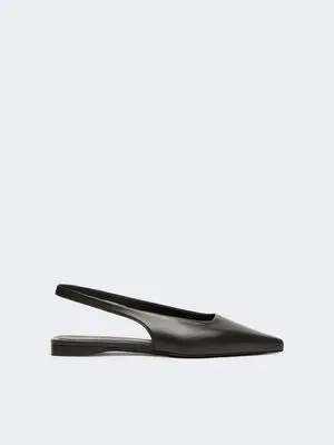 Max Mara Nappa Leather Flat Slingbacks