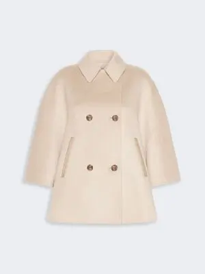 Max Mara Double-breasted Cape In Zibeline Cashmere