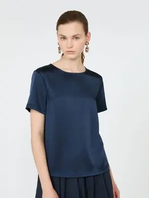 Max Mara Satin Crew-neck T-shirt
