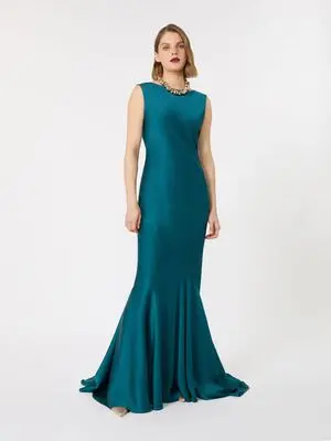 Max Mara Long Envers Satin Dress