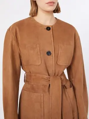 Max Mara Belted Suede Jacket