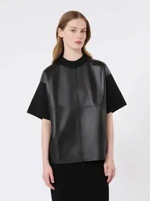 Max Mara Leather And Viscose Crepe Boxy Sweater