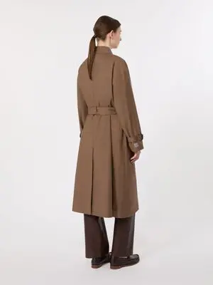 Max Mara Water-repellent Cotton Twill Midi Trench Coat - Brown
