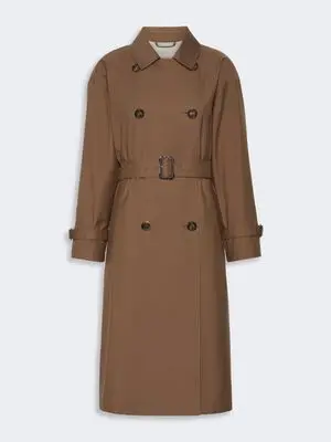 Max Mara Water-repellent Cotton Twill Midi Trench Coat - Brown