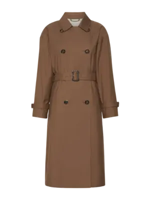 Max Mara Water-repellent Cotton Twill Midi Trench Coat - Brown