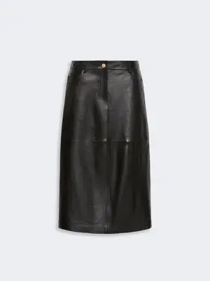Max Mara Nappa-leather A-line Skirt
