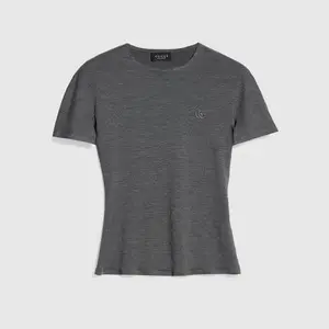 Gucci Silk Jersey T-shirt With Embroidery - Grey