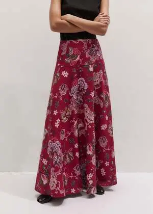 ME+EM Grand Paisley Print Full Length Skirt