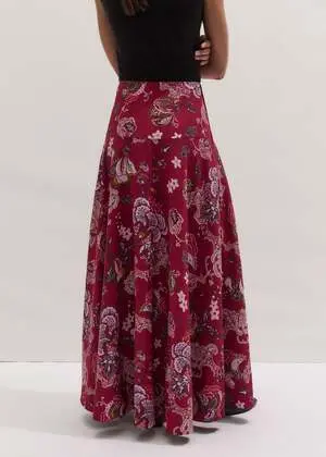 ME+EM Grand Paisley Print Full Length Skirt