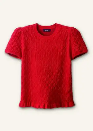 ME+EM Smocked Knit Slim Fit Tee