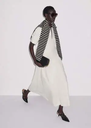 ME+EM Panelled Fit And Flare Maxi Dress - Light Cream