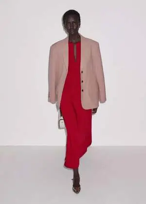 ME+EM Panelled Fit And Flare Maxi Dress Ruby Red