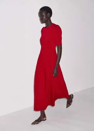 ME+EM Panelled Fit And Flare Maxi Dress Ruby Red