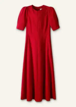 ME+EM Fit And Flare Maxi Dress With Short Sleeves