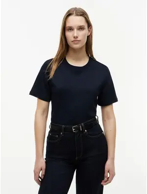 Tommy Hilfiger Mixed-media Cotton Interlock T-shirt - Navy Blue