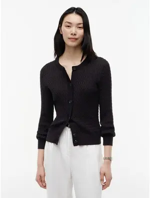 Tommy Hilfiger Cable Knit Cardigan - Black