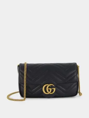 Gucci Gg Marmont Mini Bag With Detachable Card Case - Black