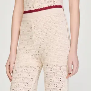 Sandro Crochet-look Knit Trousers